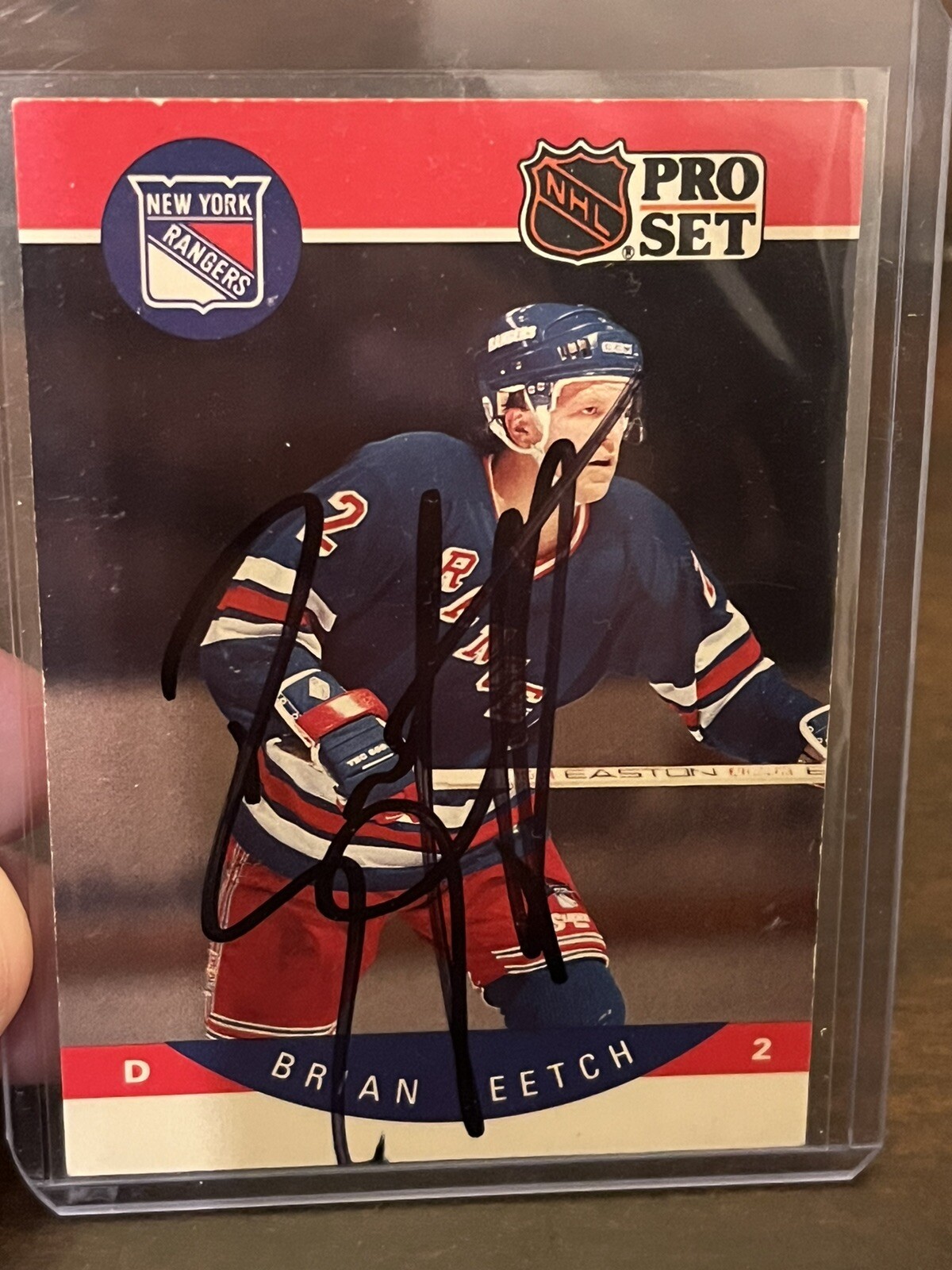 Brian Leetch Signed 1990-91 Pro Set Card Rangers | eBay