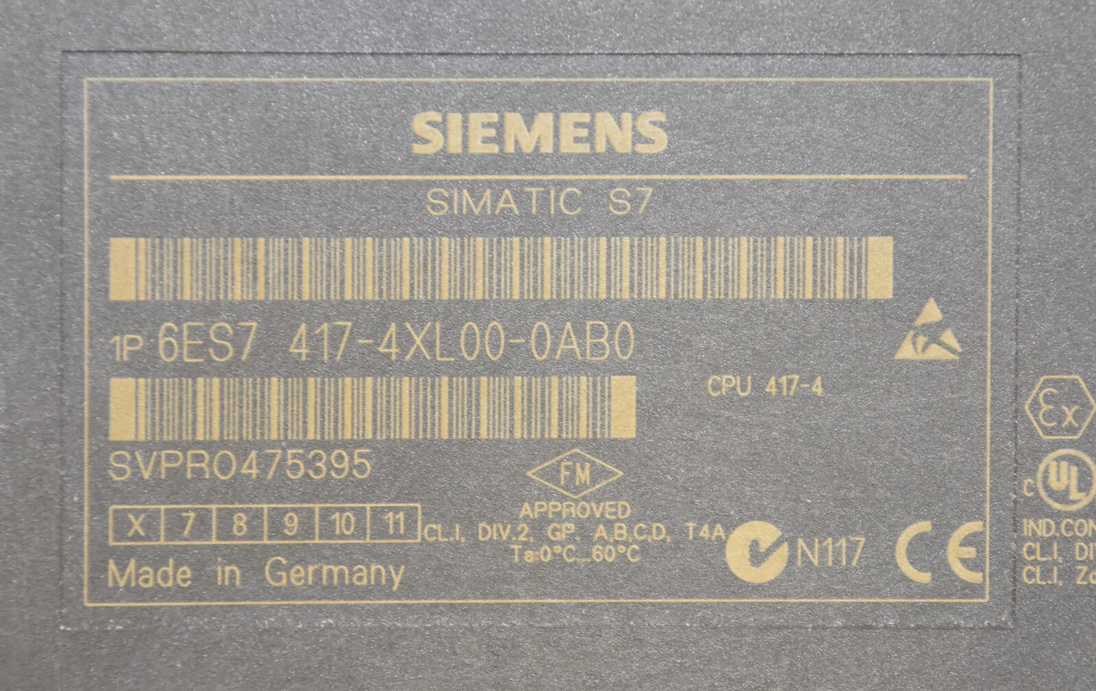 Siemens Simatic S7 / 6ES7417-4XL00-0AB0 / CPU 417-4 / E-Stand: 06 | eBay.de