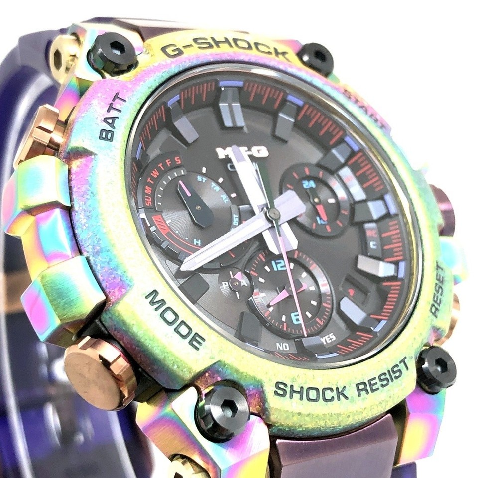 CASIO G SHOCK MTG B3000PRB 1A MT G Aurora Oval Radio Solar Rainbow IP ...