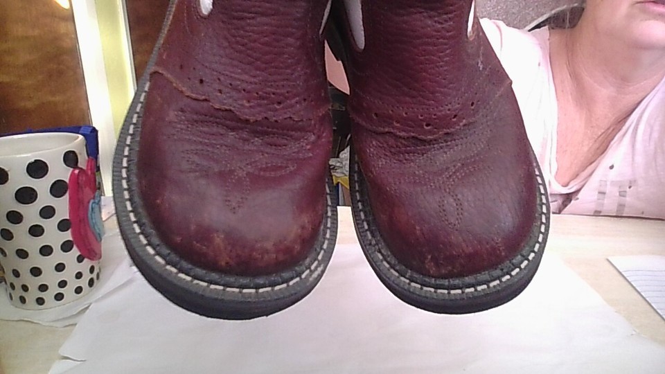 Old West Boys 10.5-11 Western Boots Cowboy Rodeo Farm Ranch Scuffed ...