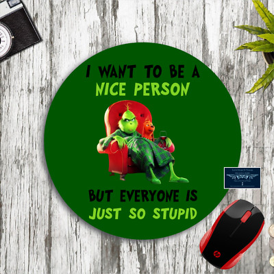 GRINCH & MAX FUNNY OFFENSIVE CUSTOM MOUSE PAD DESK MAT I TRY TO BE A ...