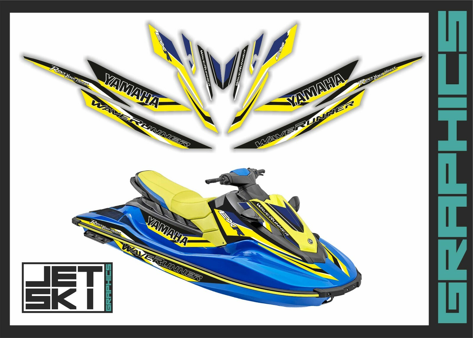 Yamaha EXR graphics set for 2019 jet ski waverunner decals kit stickers ...