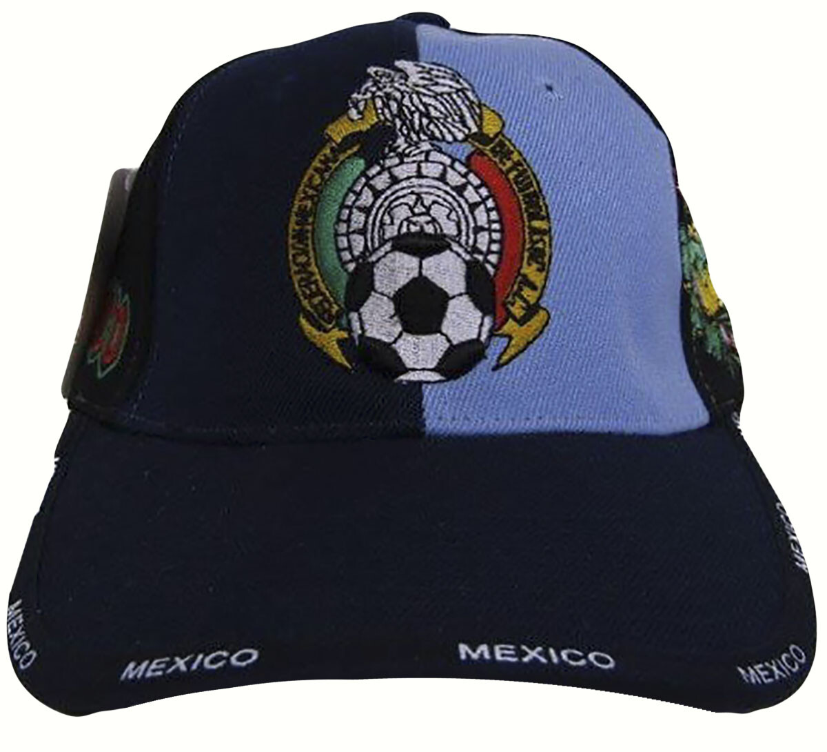Light Blue Navy Mexico Mexican Soccer Cap Hat 3D embroidered | eBay