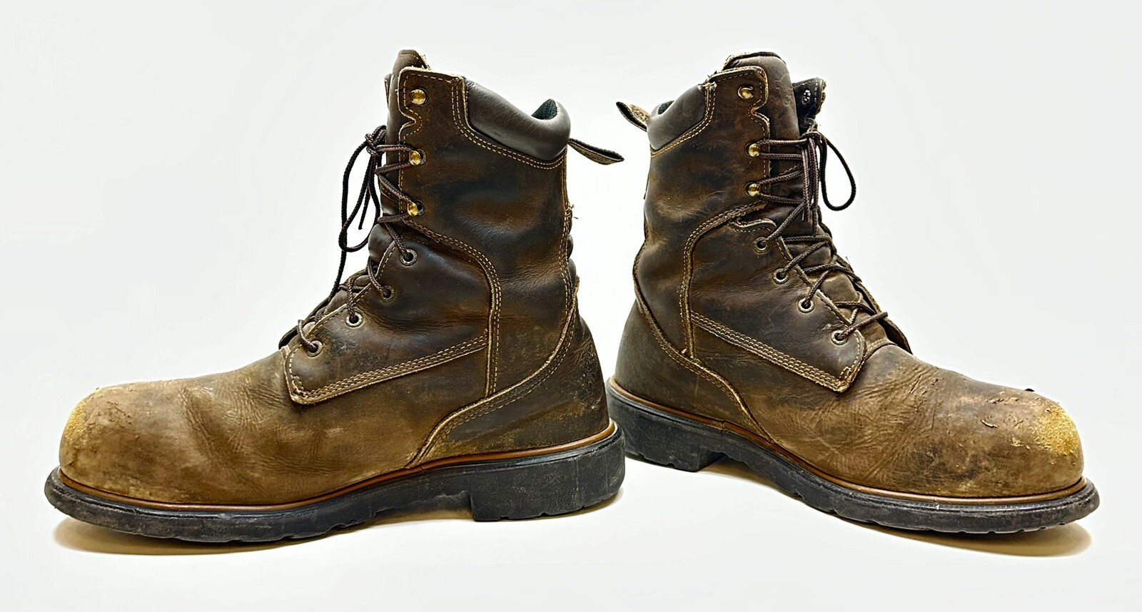 Mens Red Wing 4442 Brown Leather Steel Toe Waterproof Work Boots Size ...