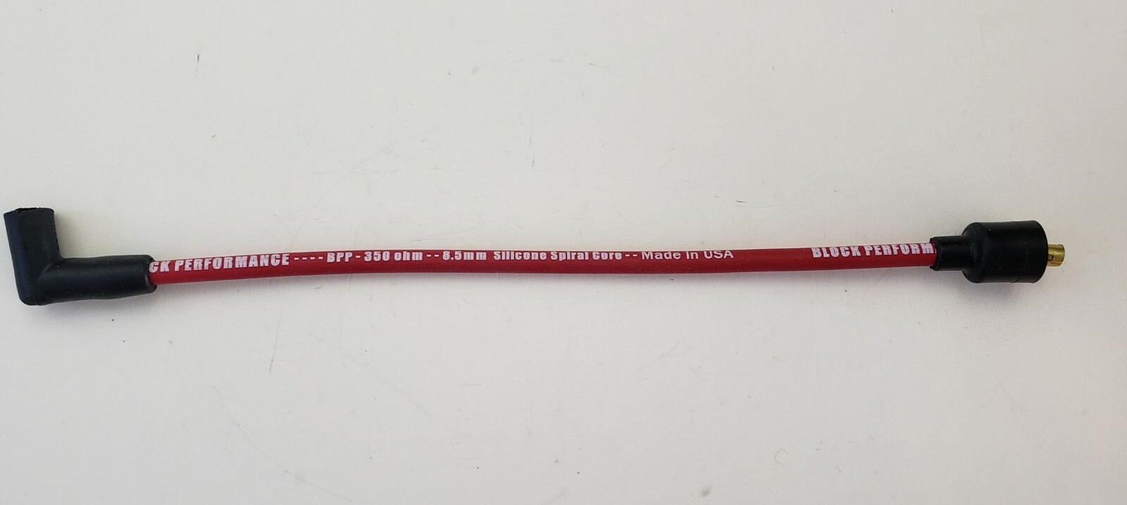 RED 8.5mm COIL WIRE 15" with 1 90 degree female end + 1 straight male ...