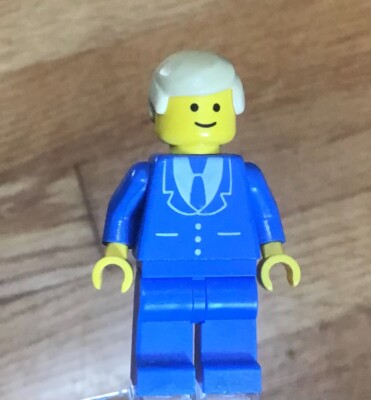 LEGO Classic Town Citizen Minifig Blue Suit with Tie and Blond Hair | eBay