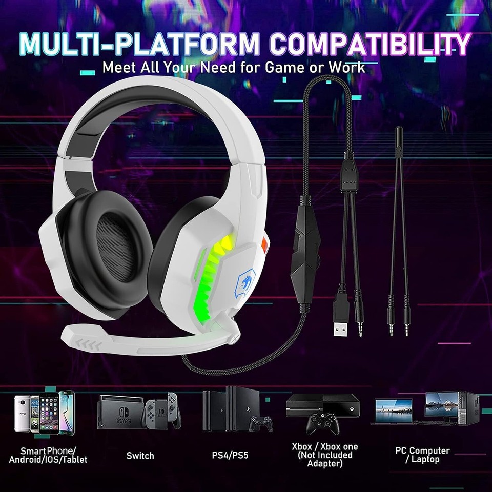 UK Layout Wired 104 Key Gaming Keyboard Mouse Headphone Speaker RGB PC ...