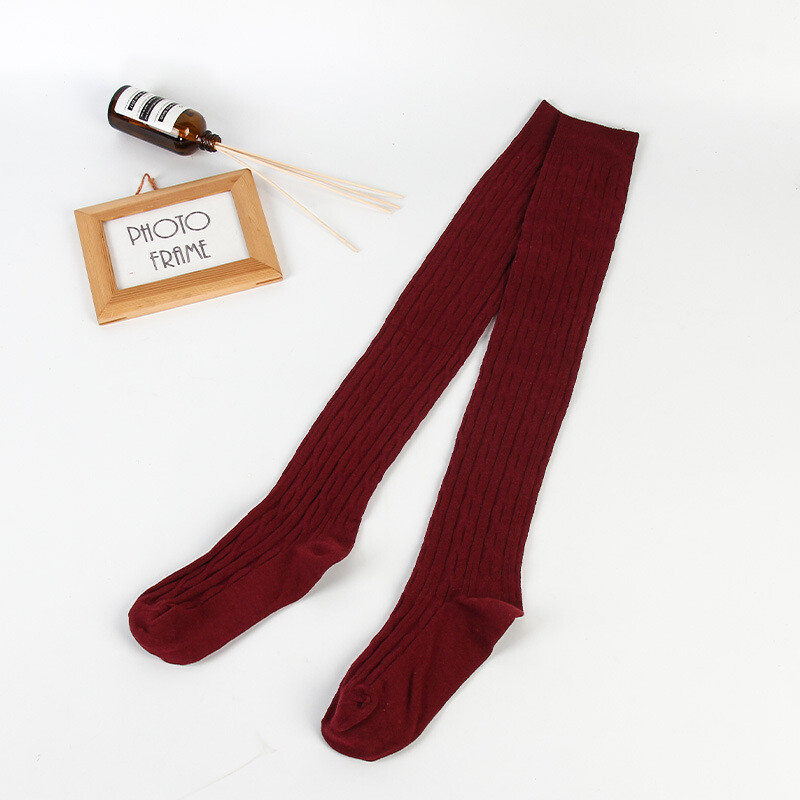 Long Socks Winter Warm Over Knee High Socks Knitted Women Long ...