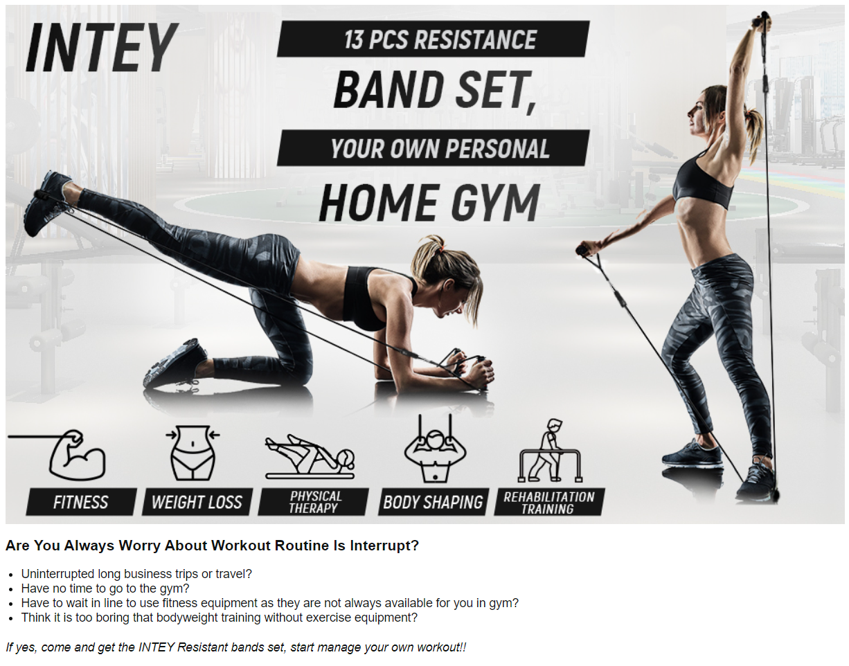 NEW - INTEY Resistance Bands Set (13 Pcs) NY-CT61 | eBay