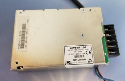 TDK HWS50-24 Power Supply, Input 100-240vac, output: 24VDC/2.2A (used ...