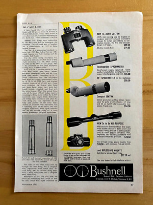 1961 Original Print Ad Bushnell 7x35 Spacemaster Sentry Rifle Mounts 3x ...