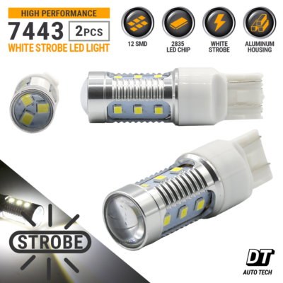 7443 7440 7444 LED Strobe Flash Bright Brake Tail Light/Parking Bulbs ...