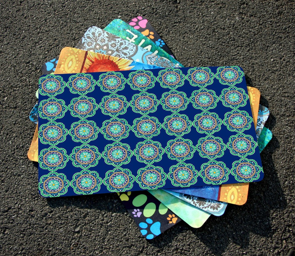 Toland Medallion Flowers 18 x 30 Decorative Blue Pattern Floor Mat ...