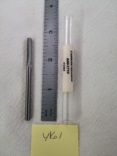 1 NEW HTC .1718" (11/64") CARBIDE CHUCKING REAMER STRAIGHT FL USA MADE ...