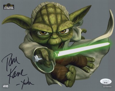 Topps Authentics- Star Wars Celebration- Tom Kane, Yoda signed 8 x 10 ...