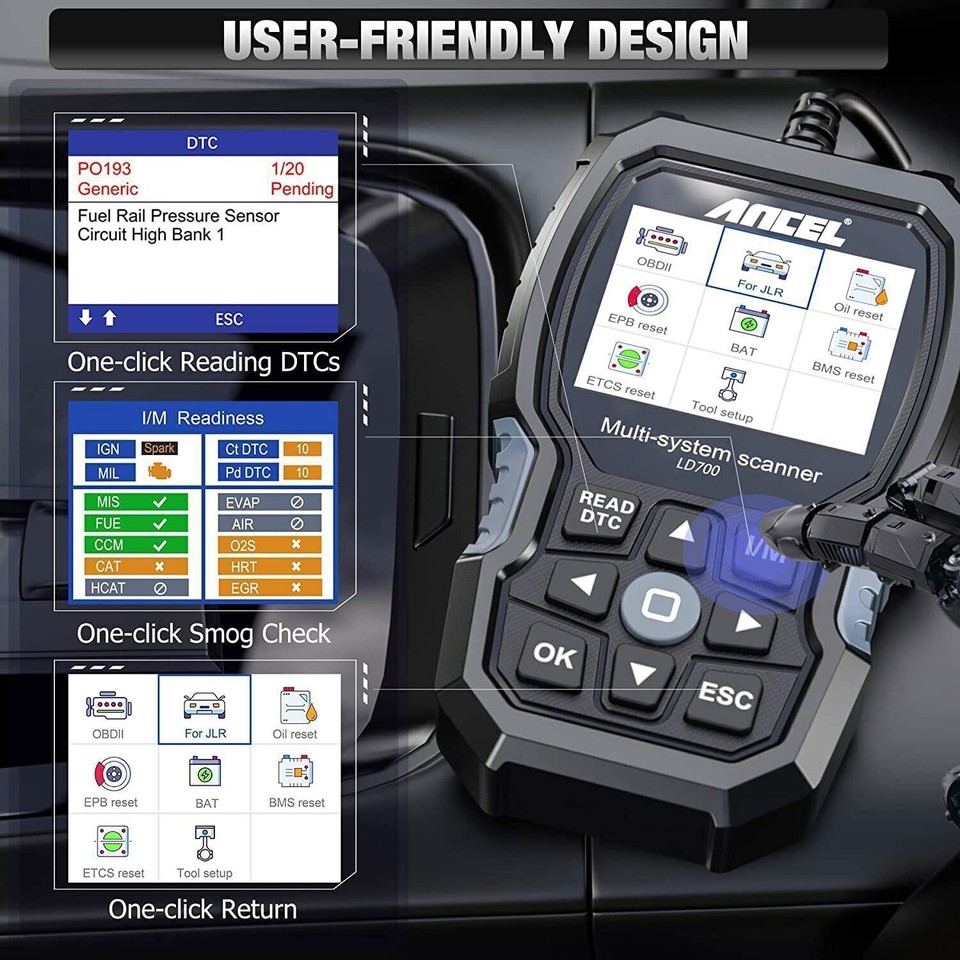 ANCEL LD700 All System OBD2 Scanner for Land Rover Jaguar Car ...