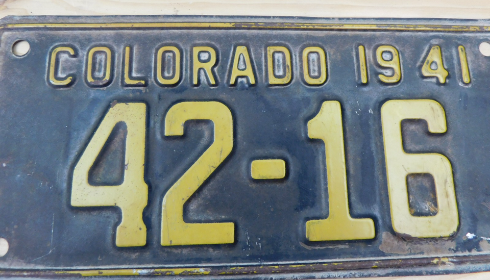 Vintage 1941 Colorado Motorcycle License Plate # 42-16 Moffat County | eBay