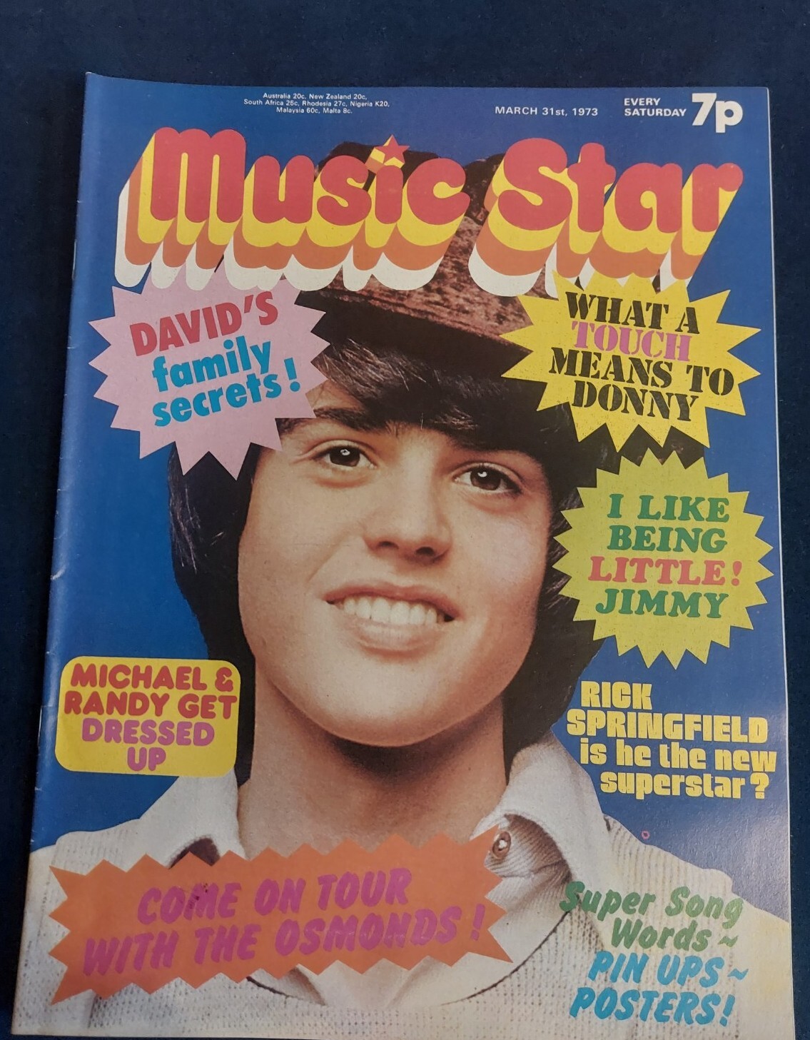 Rare MUSIC STAR Magazine 31 MARCH 1973 Osmonds Bowie Jacksons Rick ...