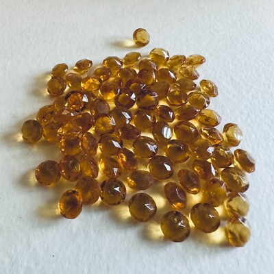 BN319 Vintage glass rhinestones 8mm amber topaz faceted, pointed back ...