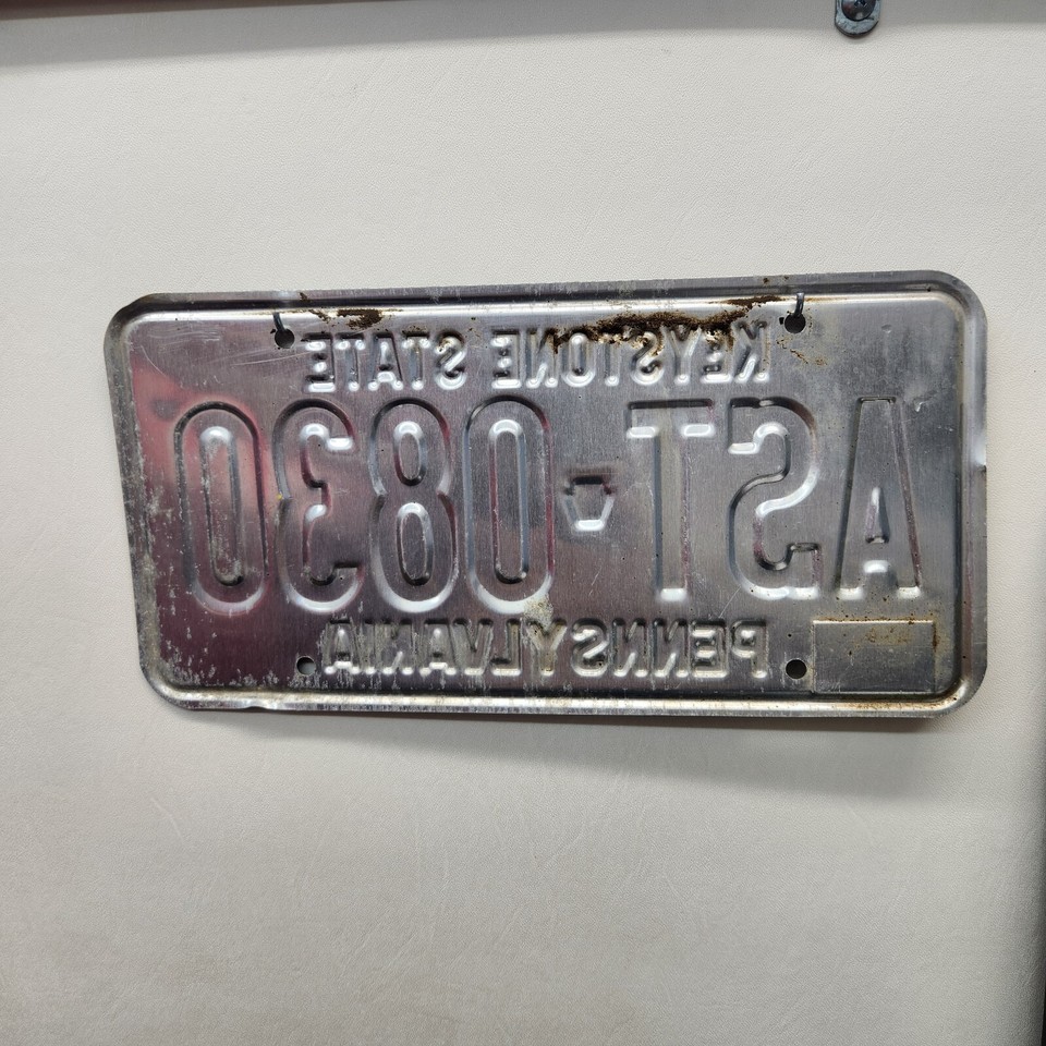 Pennsylvania keystone State license Plate AST-0830 blue yellow 1996 | eBay