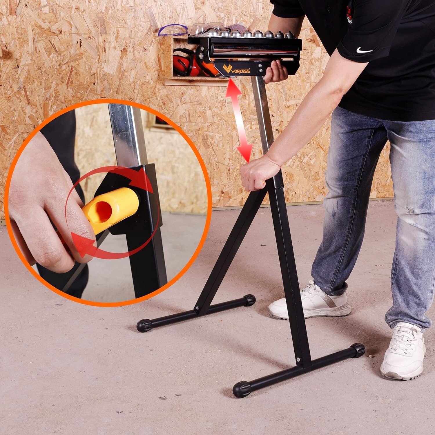 3 in 1 Roller Stand for Woodworking, Stable 132 Lbs Load Capacity ...