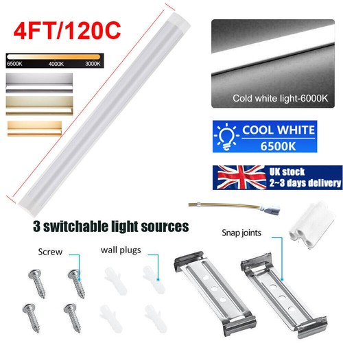 LED Batten Light 6500K Daylight Fluorescent Strip Light Slim Fitting ...