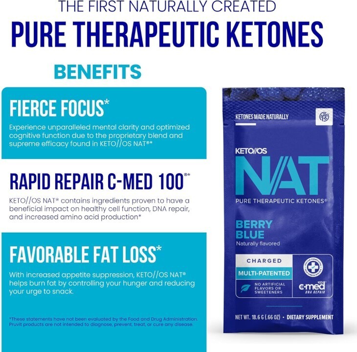 PRÜVIT Keto OS NAT Berry Blue Keto Supplements – Charged -20 Count FREE ...