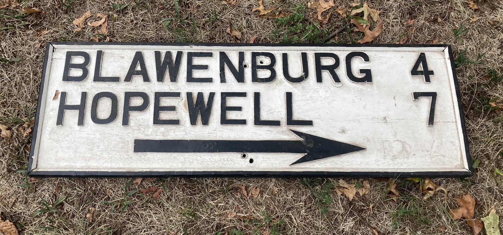 Vintage Original 1920s 1930s NJ Wood Highway Sign Blawenburg Hopewell ...