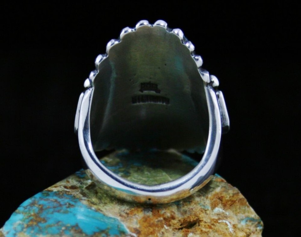 Harry H. Begay Number Eight Spiderweb Turquoise Ingot Ring | eBay