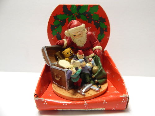 Santa Figurine With Chest And Bag Of Toys | eBay