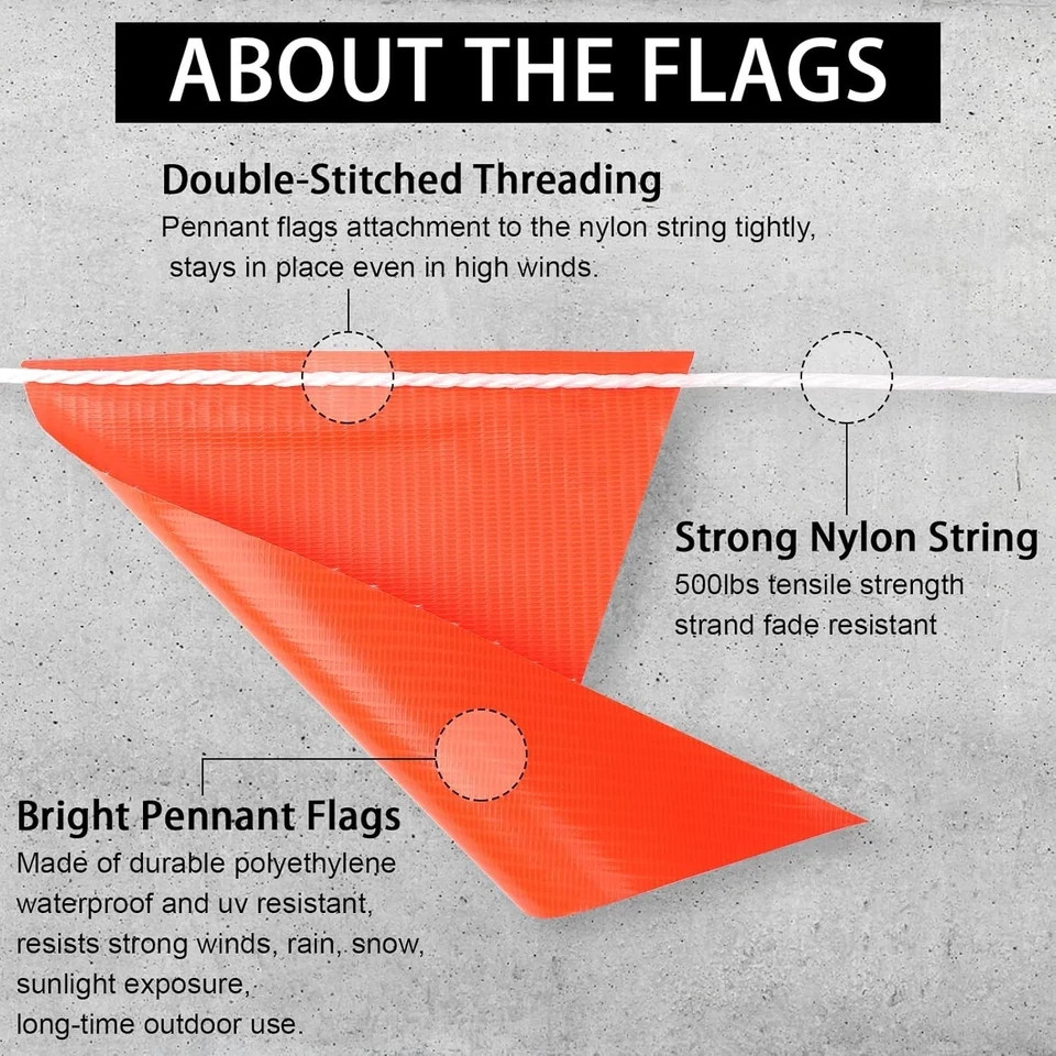 Pennant Safety Flags Flagging Banner Warning Flags Marking Flags on ...