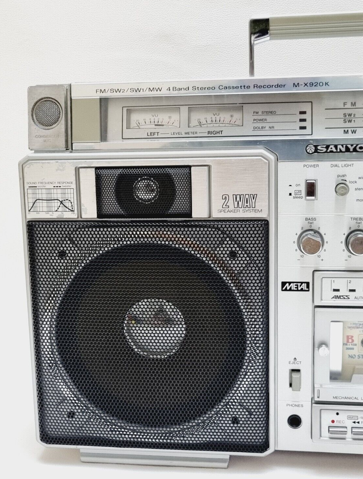 Vintage Sanyo M-X920K Boombox Ghettoblaster Stereo Radio Cassette ...