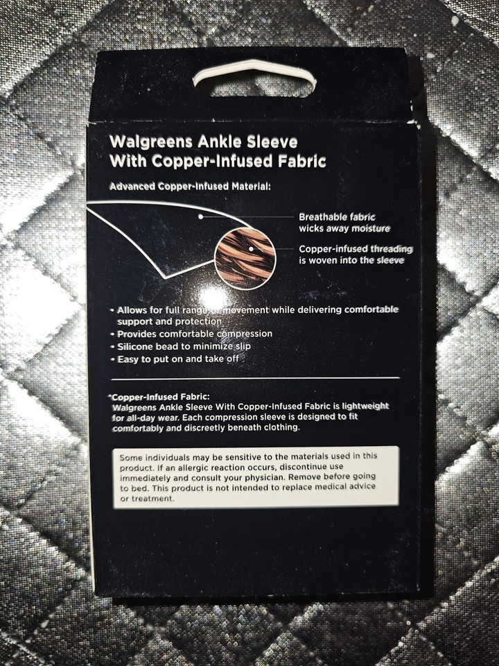 Walgreens Ankle Sleeve, Copper Infused, Moderate Support M/L Left Or ...