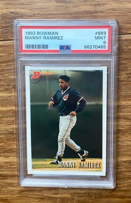 Manny Ramirez 1993 Bowman #669 PSA Mint 9 Rookie Card Low Pop!!! | eBay