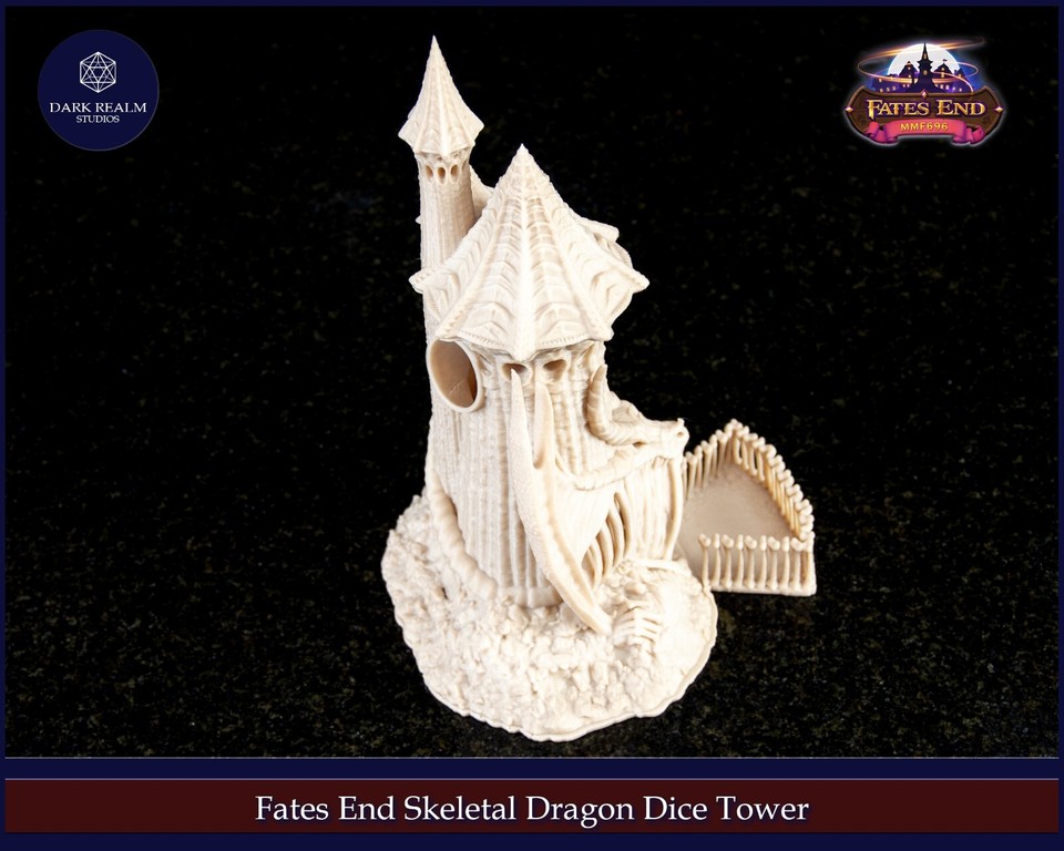 Skeletal Dragon Dice Tower, RPG Dice Roller, RPG Accessories ...