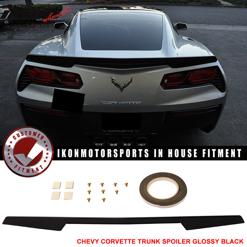 Fits 14-19 Chevy Corvette C7 Trunk Spoiler Painted Gloss Black - ABS | eBay