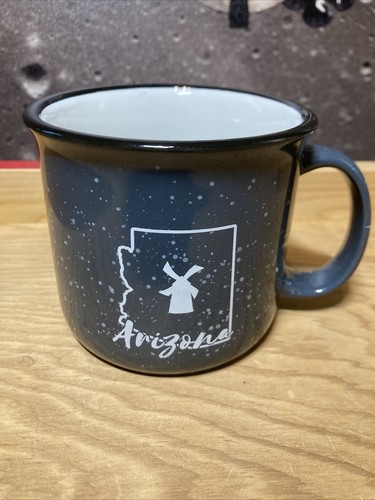 Arizona Dutch Bros Brothers Coffee Cup Mug Navy Blue Speckled 16oz ...