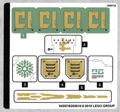 Lego Ninjago STICKER SHEET ONLY for Lego set 70676 Lloyd's Titan Mech ...