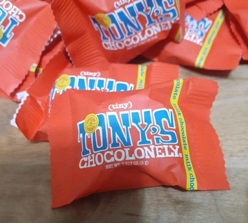 REDUCED!! 100 LOOSE! MINI Tony's Chocolonely Tiny 32% Milk Chocolates ...