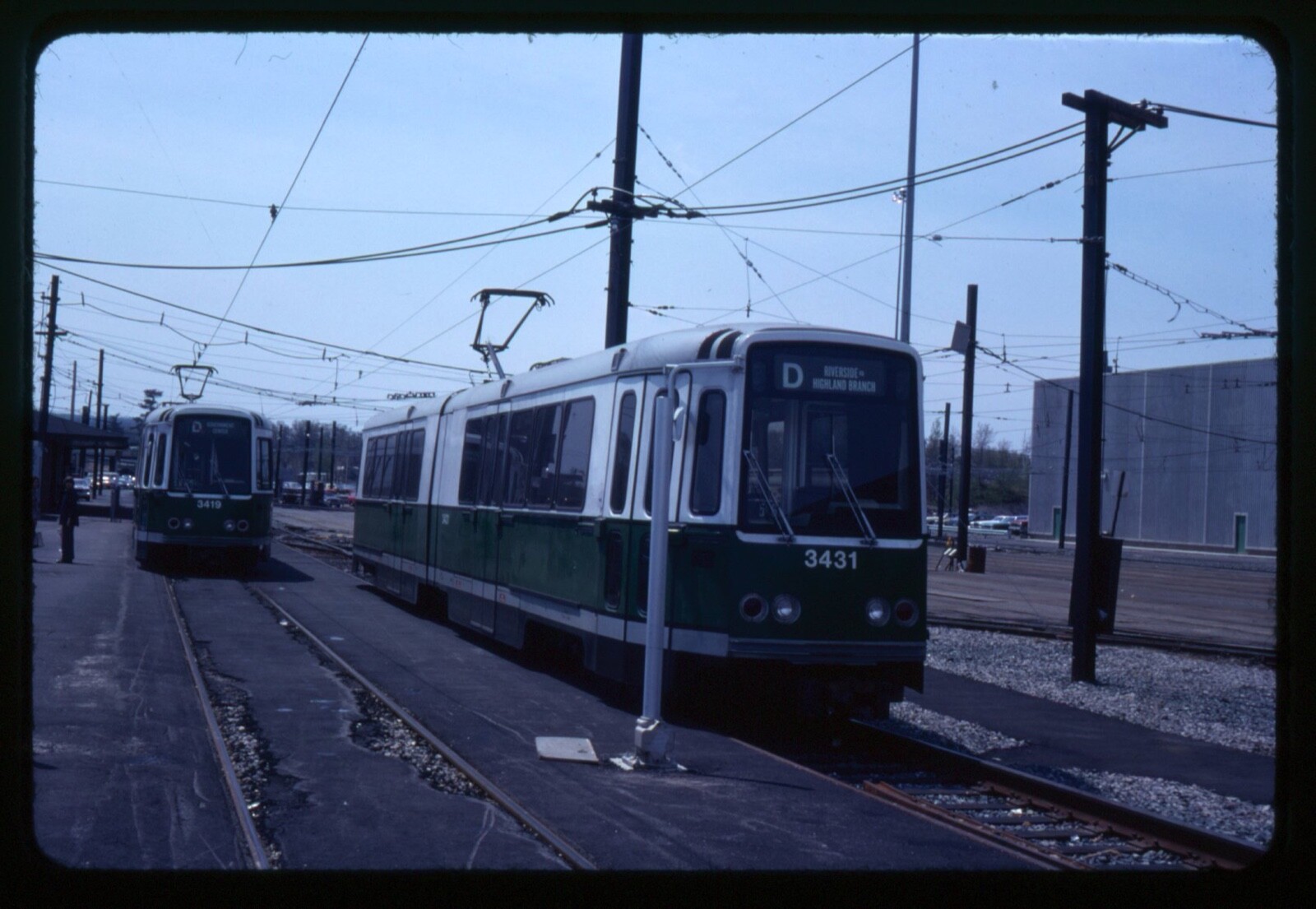 Trolley Slide - Boston MBTA #3431 LRV Streetcar 1977 Light Rail Train ...