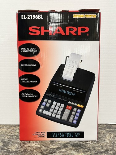 Sharp EL-2196BL Calculator Pocket Printing, Ribbon Printer, Fluorescent ...