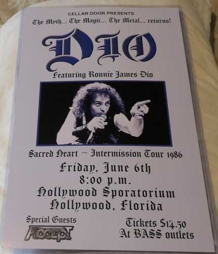 DIO/ RONNIE JAMES DIO 1986 HOLLYWOOD SPORATORIUM CONCERT POSTER | eBay