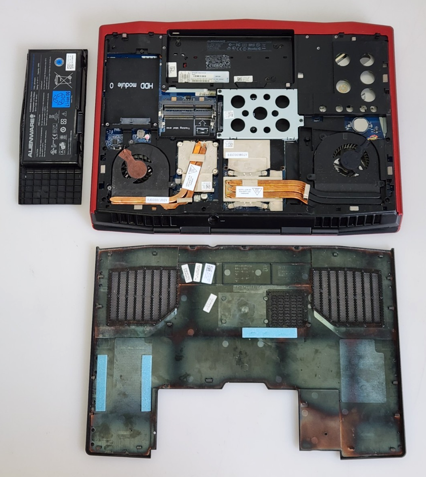 Alienware M17x R4 Laptop Red Intel i7, No RAM, No HDD, Untested AS-IS ...