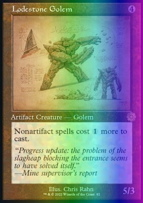 MTG Lodestone Golem (92/126) The Brothers' War Retro Artifacts NM FOIL ...