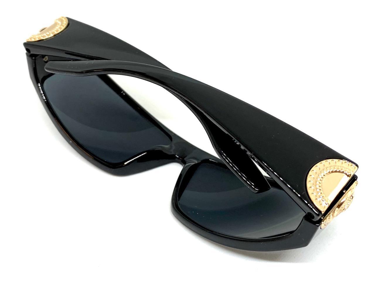 Classic Hip Hop Rapper Gangster SUN GLASSES Black Frame Gold Medallion ...