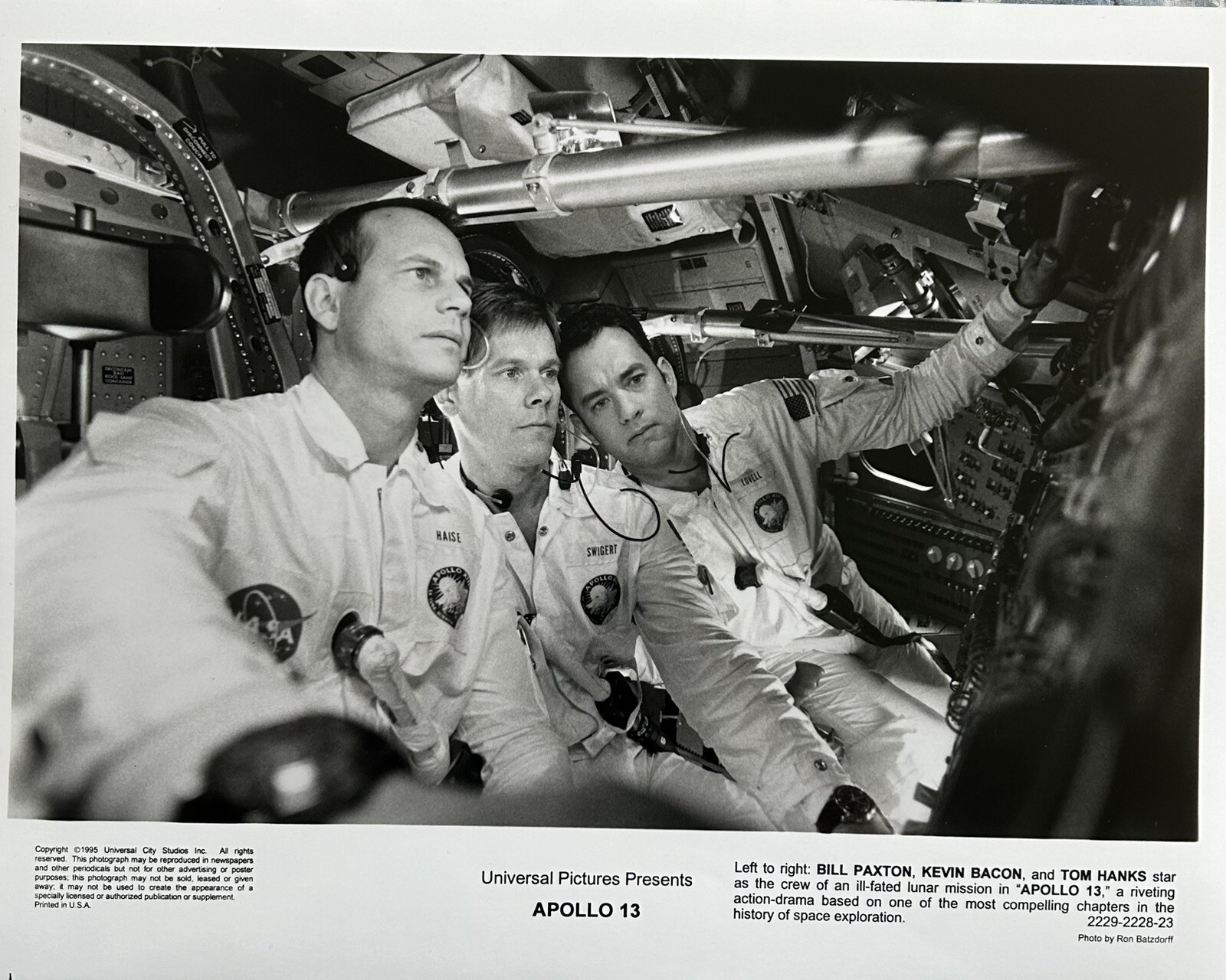 Apollo 13 Movie Photo Tom Hanks-Kevin Bacon-Bill Paxton | eBay
