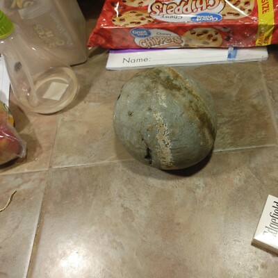 LARGE NATIVE AMERICAN GAME STONE/GAME BALL carved flint Authentic ...