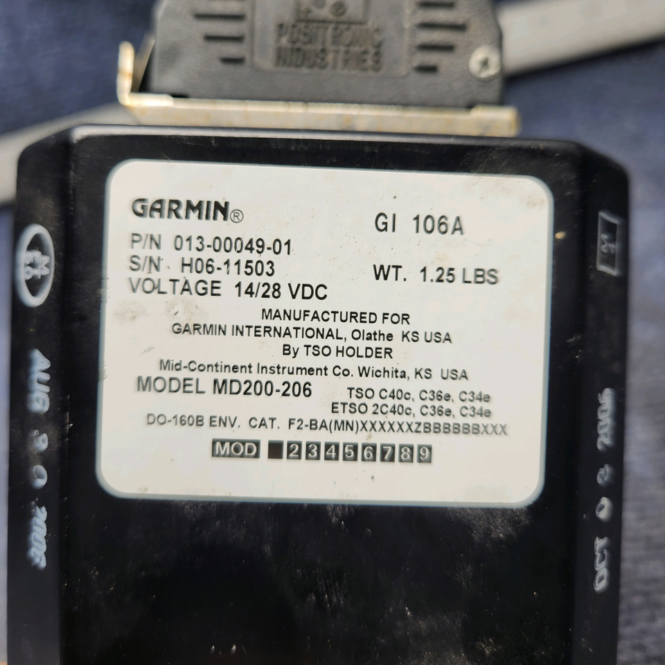 013-00049-01 | Garmin GI 106A | VOR LOC GLIDESLOPE INDICATOR 12-24V W ...