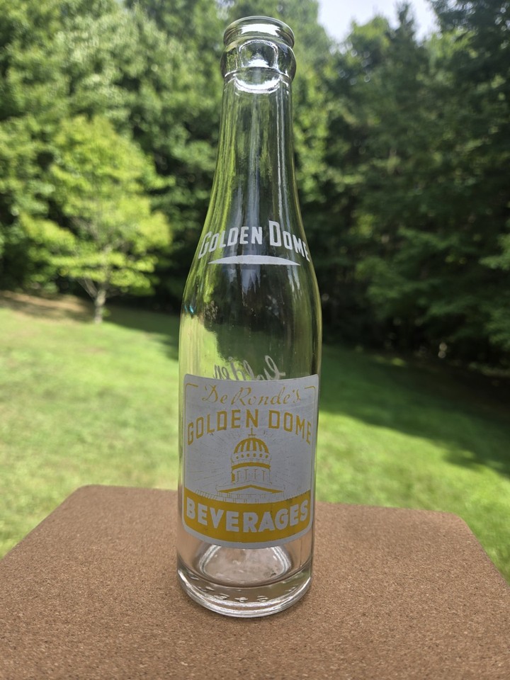 Vintage DeRonde's Golden Dome Beverages Old VT Soda Bottle Montpelier ...