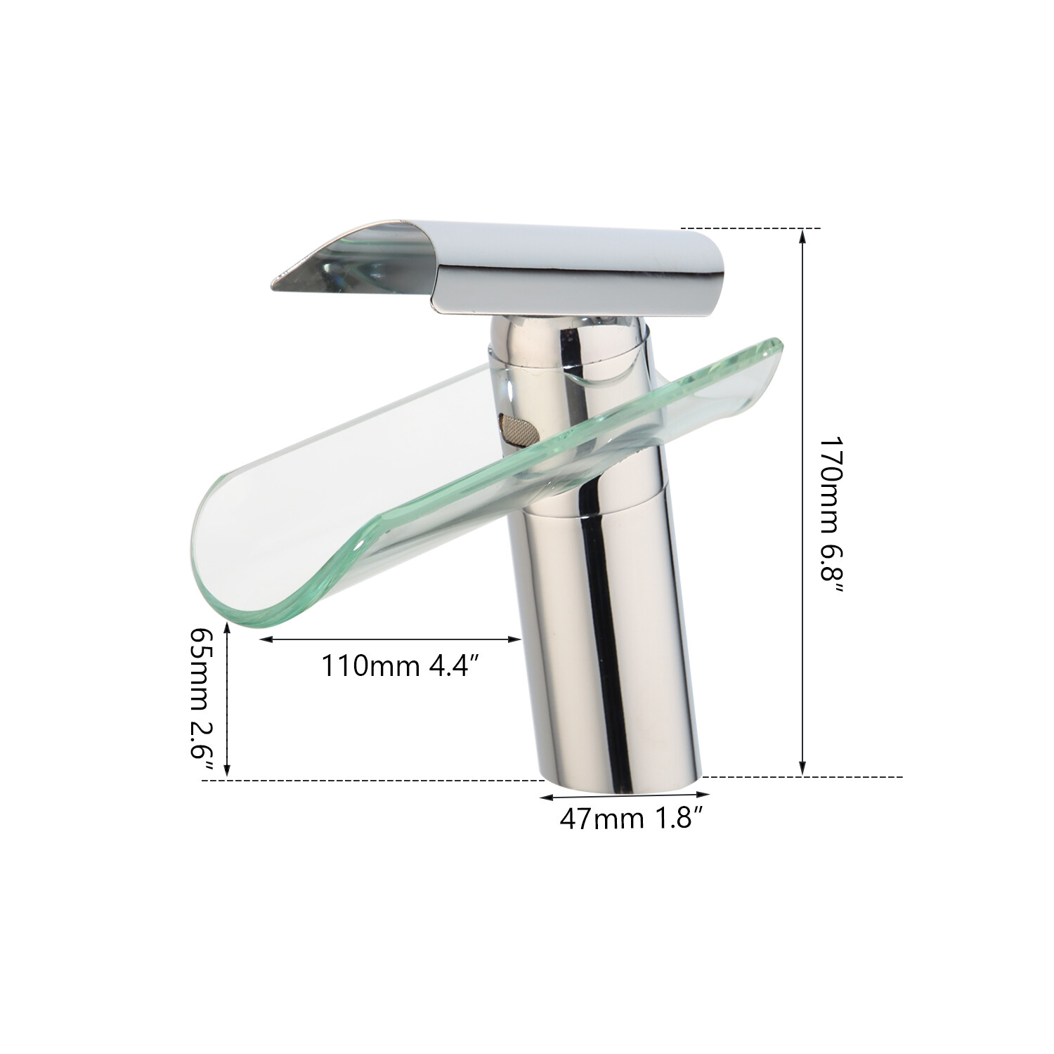 RE Bathroom Sink Faucet Waterfall Single Hole/Handle Brushed Nickel ...